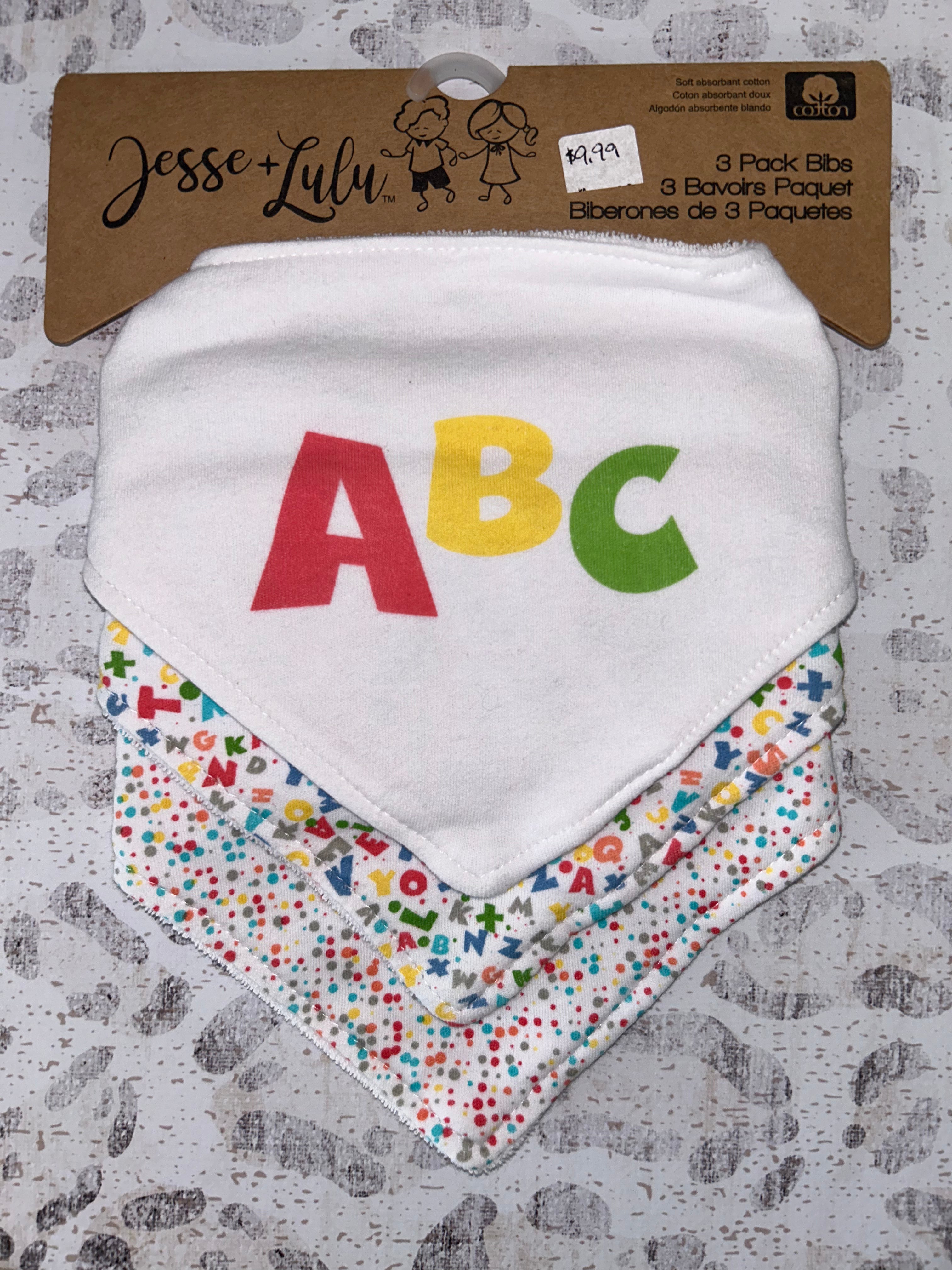Jesse & Lulu 3 Pack ABC Bibs – The Charming Cottage