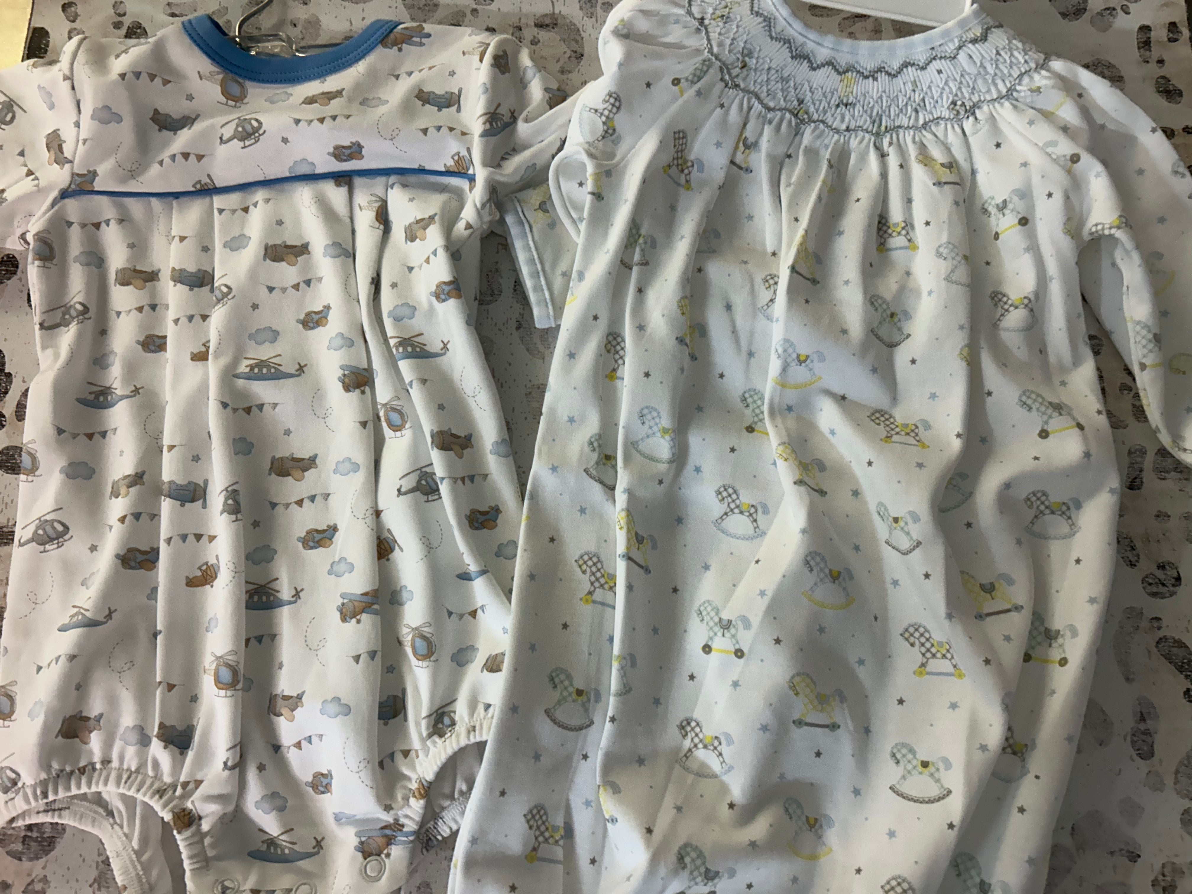 Airplanes bubble & Rocking horse gown - Klimp Baby – The Charming Cottage